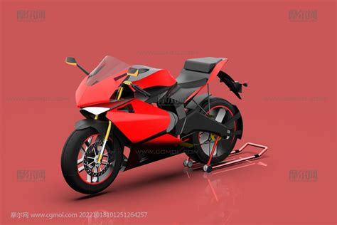 简易机车 摩托车3D数模 机械工具模型下载 摩尔网CGMOL
