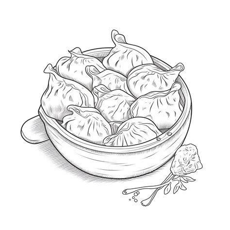Dumplings Coloring Page Coloring Corner