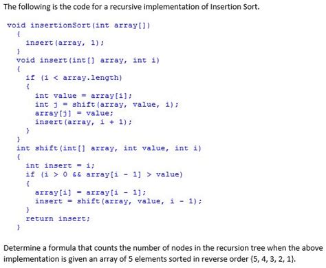 Solved The Following Is The Code For A Recursive Chegg