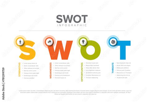 Color Swot Diagram Schema Template For Your Analysis With Four Content