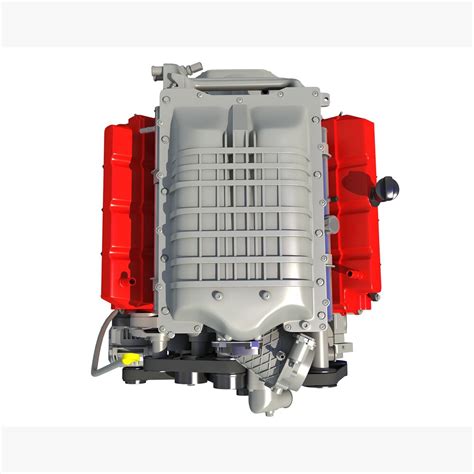 Dodge Challenger Supercharged Hemi Demon V8 Engine 3d Model Download Engine On