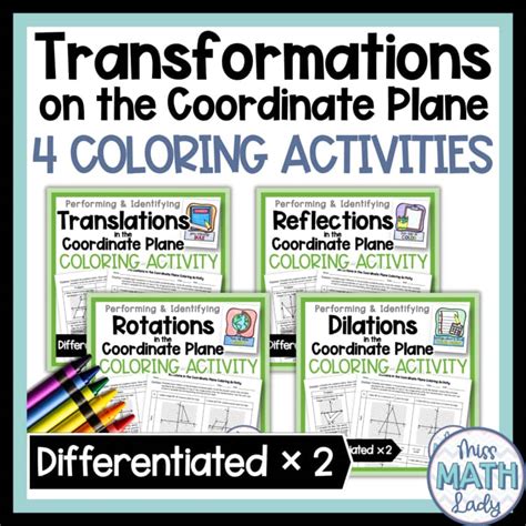 Transformations On The Coordinate Plane Coloring Activities For 8th Grade Math