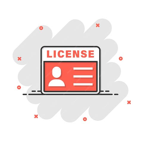 Premium Vector Driver License Icon In Comic Style Id Card Cartoon Vector Illustration On White