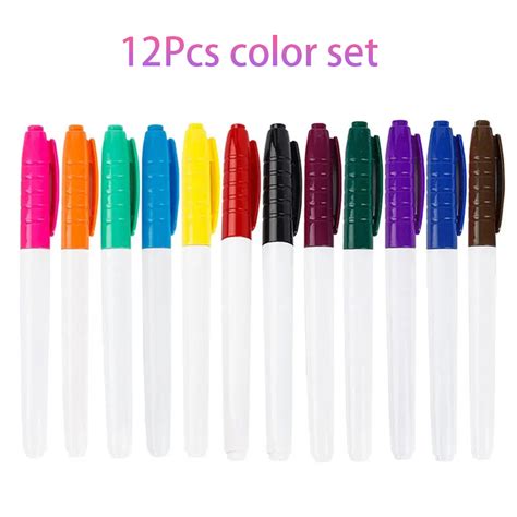12colors Set Ultra Fine Tip 0 5mm Dry Erase Markers Erasable Whiteboard