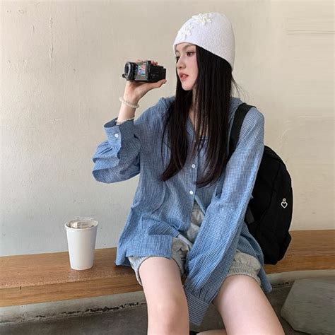 미즈민 [4계절필수 차원이다른퀄 가을신상 루즈핏 데일리🚛당일 무료배송] 카미에 후드 체크셔츠 S160790