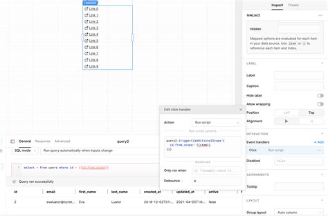 Linklist Component Event Handlers 💬 App Building Retool Forum
