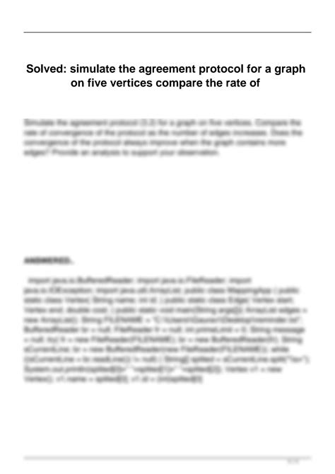 Solution Solved Simulate The Agreement Protocol 2 1 For A Graph On