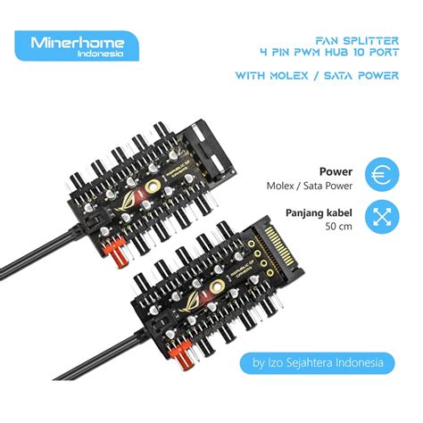 Jual Fan PWM Hub Splitter Extension 4 Pin 10 Port 12V Shopee Indonesia