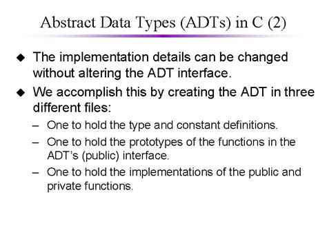 Abstract Data Types In C Abstract Data Types