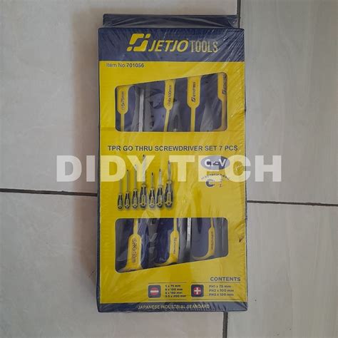 Jual Set Obeng Ini Adalah Jetjo Tools Tpr Go Thru Screwdriver Set 7 Pcs