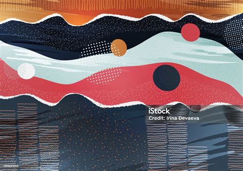 현대 기하학적 파형 패턴 배경 동적 모양 추상적 인 그려진 선 작은 입자 밝은 색상 커버 디자인 포스터 전단지 책 디자인 0명에 대한 스톡 벡터 아트 및 기타 이미지