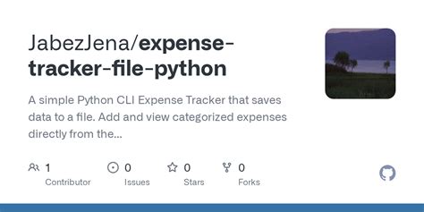 Github Jabezjenaexpense Tracker File Python A Simple Python Cli Expense Tracker That Saves