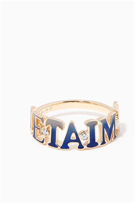 Shop Yvonne Leon Yellow Sweet Words And Strings Je Taime Ring With