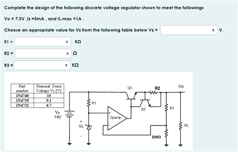 Complete The Design Of The Following Discrete Voltage Chegg Com
