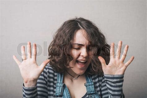 Girl Screaming Stock Image Colourbox