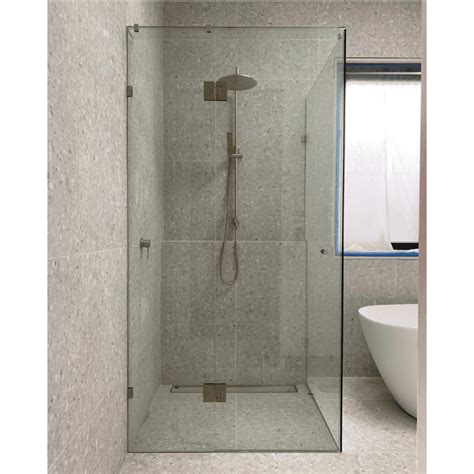 Brushed Nickel Frameless Pivot Door 10mm Toughened Glass Classic Door