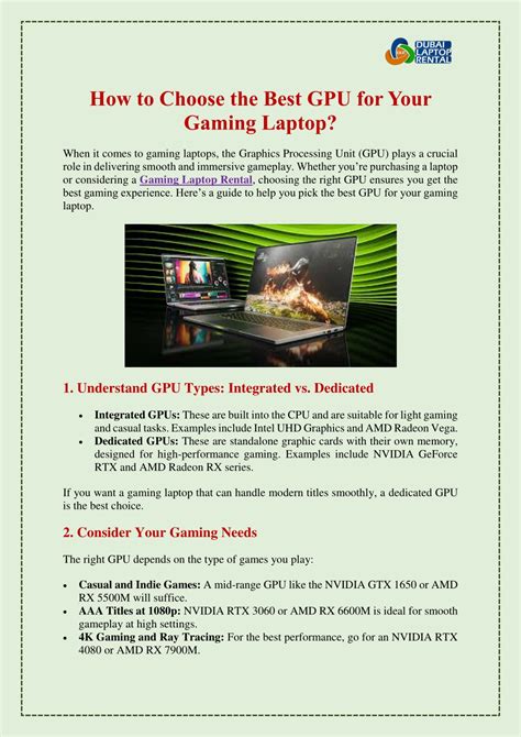PPT How To Choose The Best GPU For Your Gaming Laptop PowerPoint Presentation ID