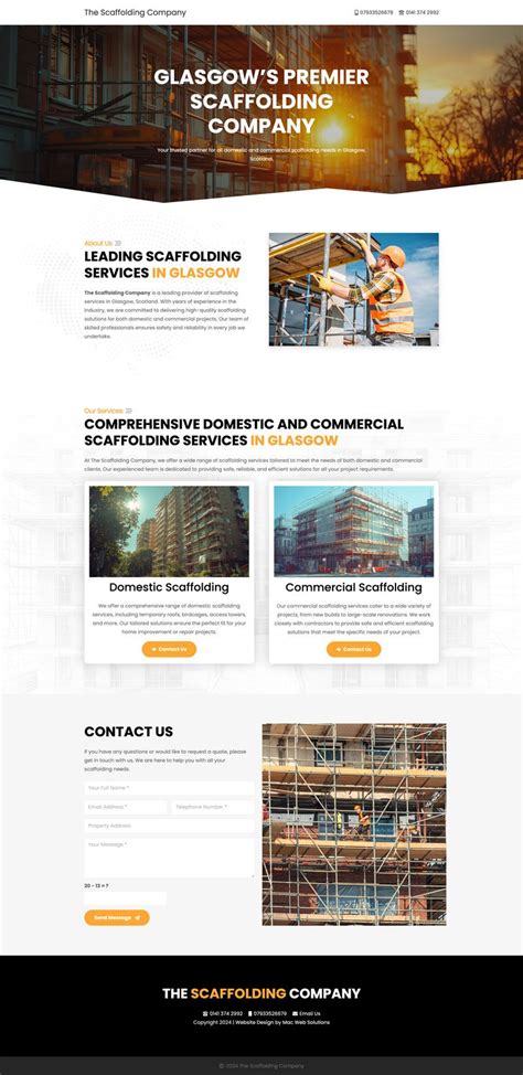 The Scaffolding Company Website Design Website Design Portfolio Mac Web Solutions