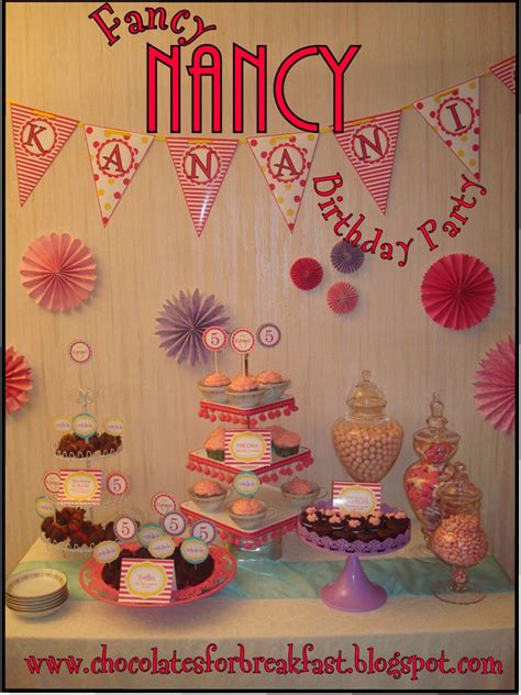 Chocolates For Breakfast And Other Sweet Somethings Fancy Nancy Birthday Party