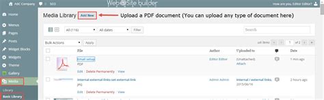 Internal External Links Upload Pdf Website Web Designs