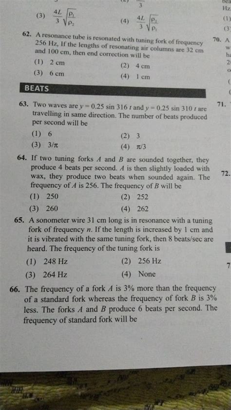 A Sonometer Wire 31 Cm Long Is In Resonance With A Tuning Fork Of Frequen