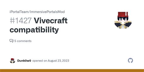 Vivecraft Compatibility · Issue 1427 · Iportalteam Immersiveportalsmod · Github