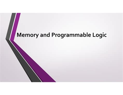 Memory 1 Unit 4 De Memory And Programmable Logic Memory Unit A