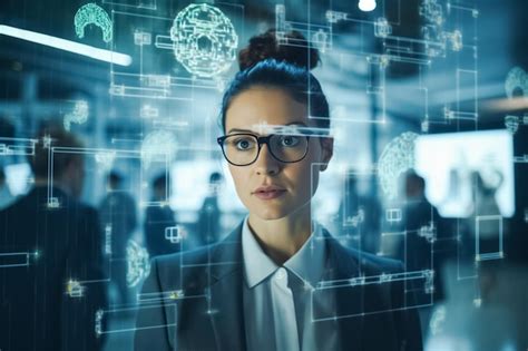 Premium Photo Woman From Research Team Uses Ai To Decode Neural Patterns