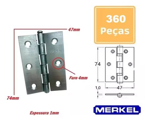 360 Dobradiça Merkel 101 Polida 3´´ Polegadas T80978 Parcelamento Sem Juros