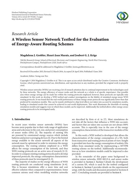 Pdf A Wireless Sensor Network Testbed For The Evaluation Of Energy