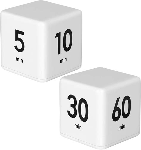 Welltop Cube Timer 2 Pack Kitchen Timer Led Light Alarm Time