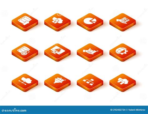 Set Network Cloud Connection Server Security Lock Monitor Exclamation Mark Hierarchy