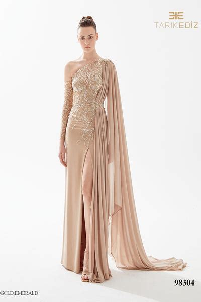 Tarik Ediz 98304 Evening Dress Elegant One Shoulder Gown Mydressline