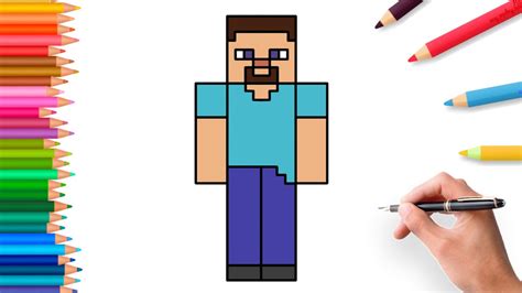 How To Draw Steve From Minecraft Easy Tutorial Youtube