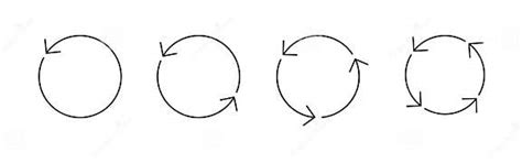 Set Of Circle Arrows Isolated Circular Rotate Arrow And Spinning