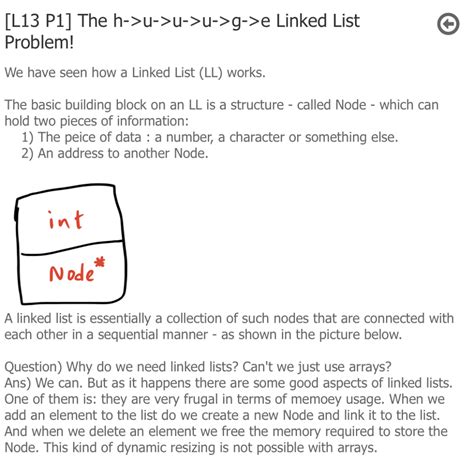 solved [l13 p1] the h u u u g e linked list problem we