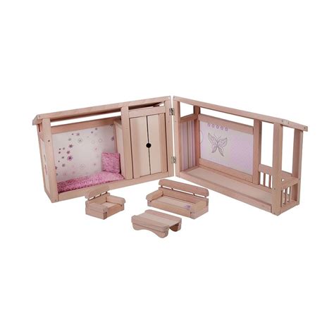 ДАМ Дървена къща за кукли с обзавеждане Малчугани