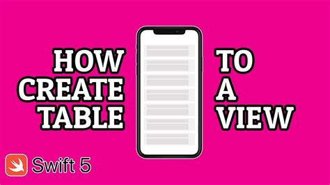 Swift 5 How To Create A Table View Youtube