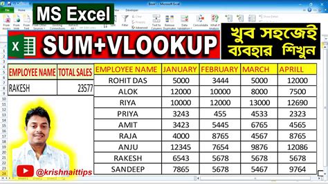 How To Use Sum Vlookup Function In Excel Advancedexceltricks Sumvlookup Youtube