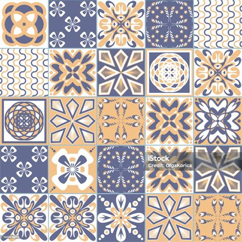 퍼플 베이지 파스텔 이음새가 없는 패턴 포르투갈 탈라베라 벡터 일러스트 레이 션 0명에 대한 스톡 벡터 아트 및 기타 이미지 0명 기하 도형 대칭 Istock