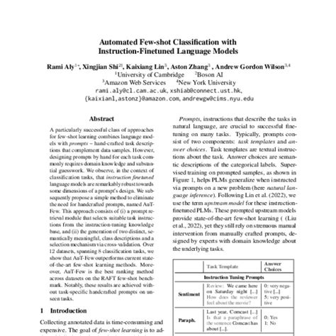 Automated Few Shot Classification With Instruction Finetuned Language Models Acl Anthology