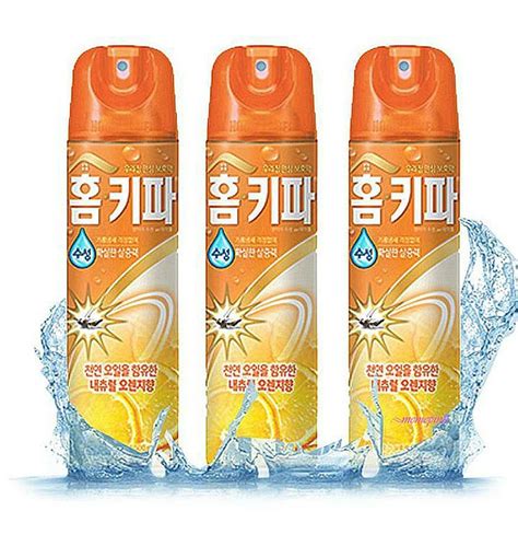 홈키파 해충 모기 퇴치제 에어졸 3개 살충제 벌레 스프레이 방역 오렌지향 수성vwx401 티몬