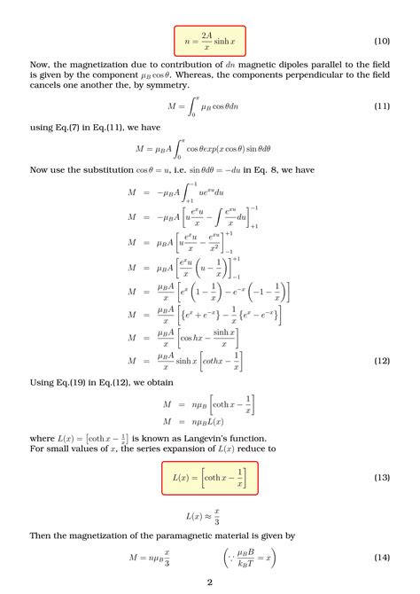 Langevin Theory Of Paramagnetism Pdf