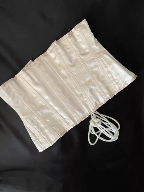 What Katie Did Pink Satin Under Bust Corset Size 30 £7500 Picclick Uk