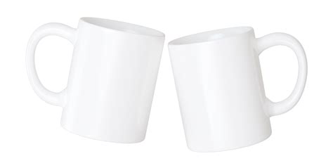 3d Render Two White Coffee Mug Mockup Sublimation Design Or Logo Presentation On A Blank