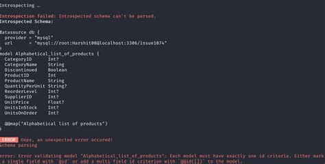 Introspection Tables With Spaces Are Not Supported
