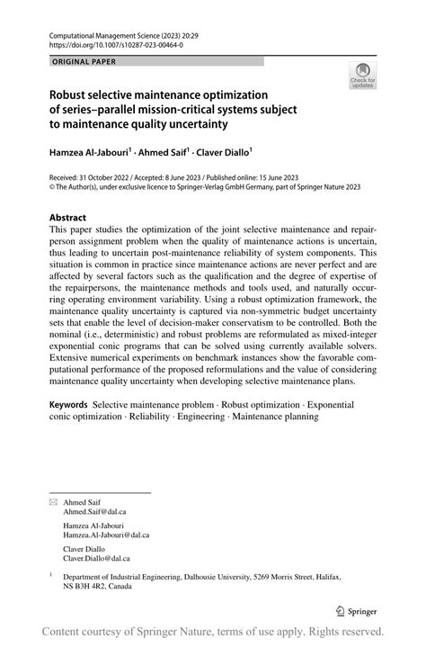 Robust Selective Maintenance Optimization Of Series Parallel Mission Critical Systems Subject To