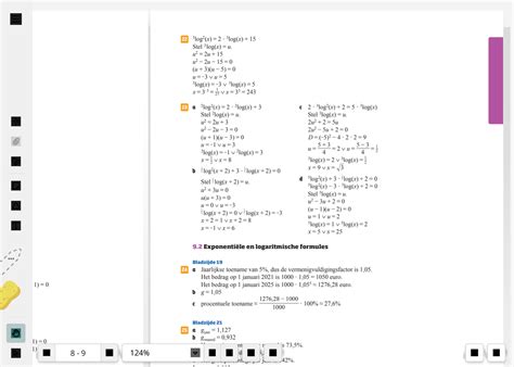 Wiskunde 22 Exponentiële En Logaritmische Formules Bladzijde 19 21