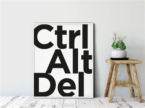 Ctrl Alt Del Keyboard Keys Poster Nerd Geek Computers Etsy