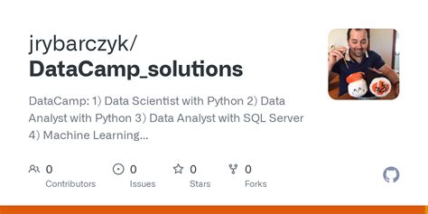 Github Jrybarczykdatacampsolutions Datacamp 1 Data Scientist